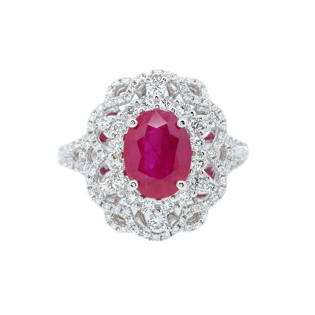 Lacy Ruby & Diamond Ring – Johnny Jewelry