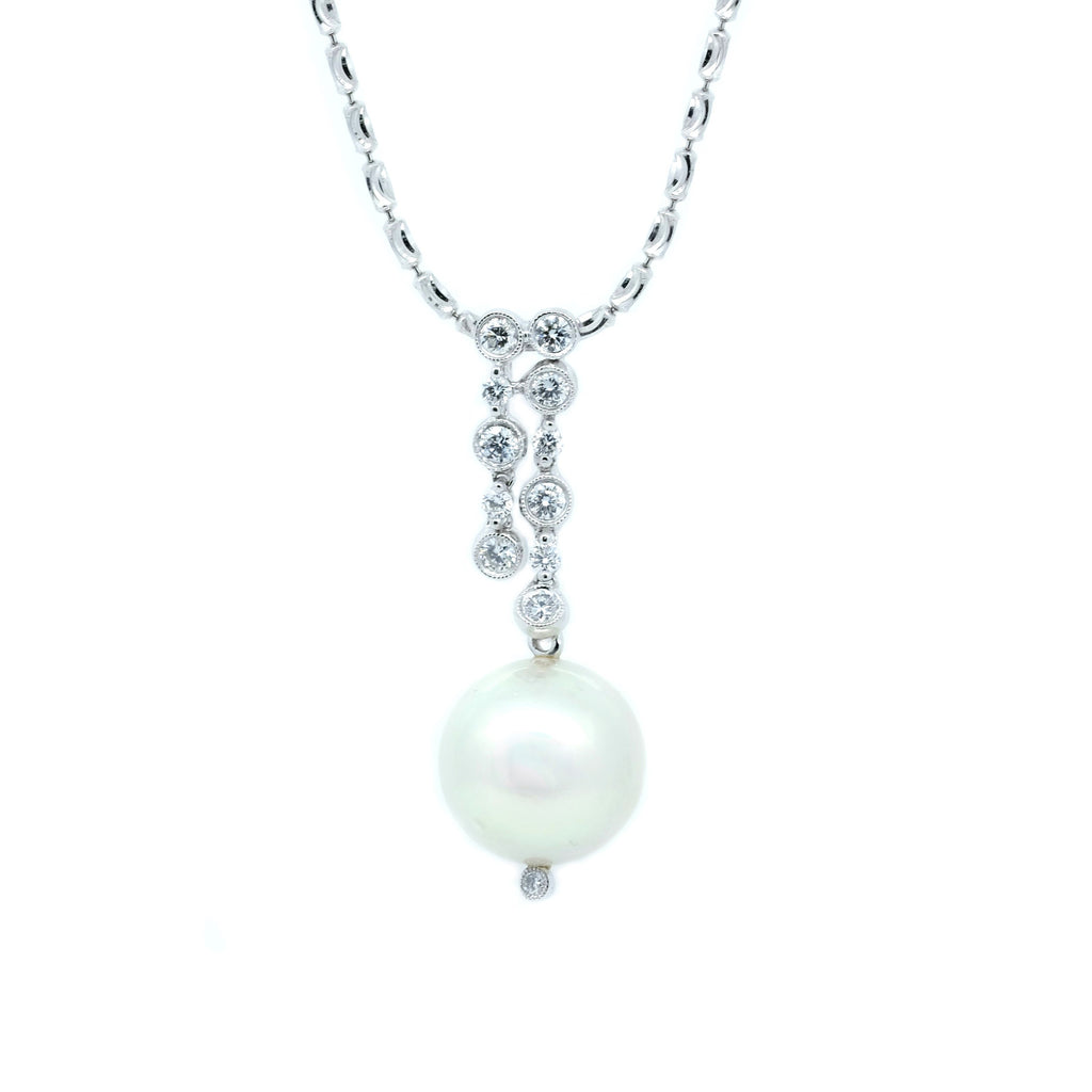 Starlette Diamond Bubble South Sea Pearl Necklace – Johnny Jewelry